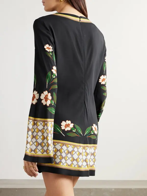 La DoubleJ Icon Supremes Printed Crepe Mini Dress