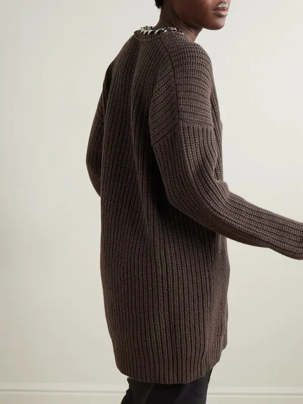 Stella McCartney Falabella Oversized Chain-embellished Wool Sweater