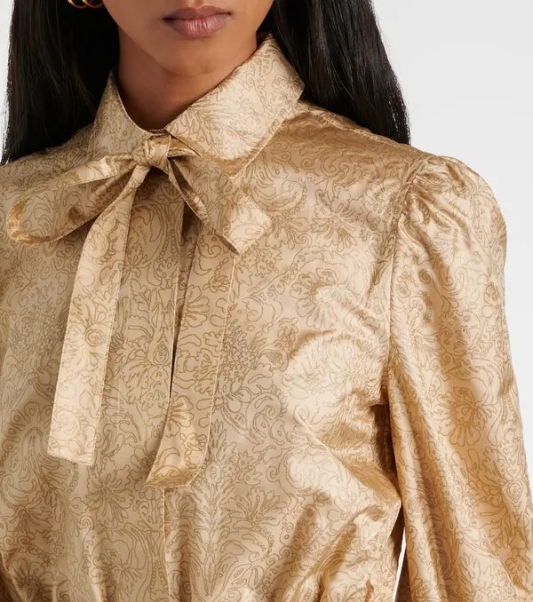 Max Mara Belted Silk Maxi Dress