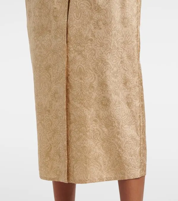 Max Mara Belted Silk Maxi Dress