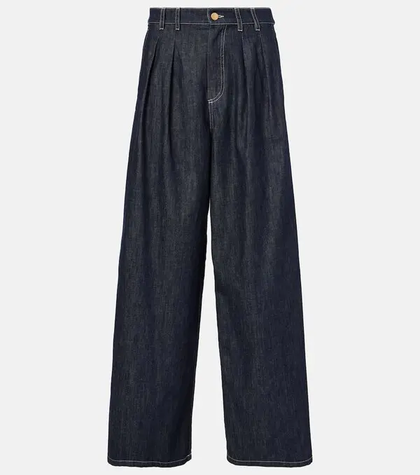 Max Mara High-rise Wide-leg Cotton Trousers