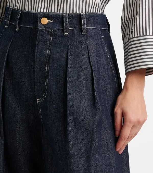 Max Mara High-rise Wide-leg Cotton Trousers