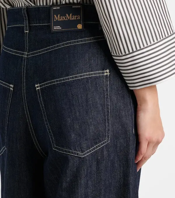 Max Mara High-rise Wide-leg Cotton Trousers