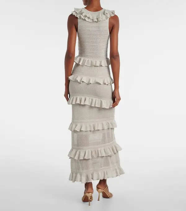 Zimmermann Metallic Frilled Maxi Dress