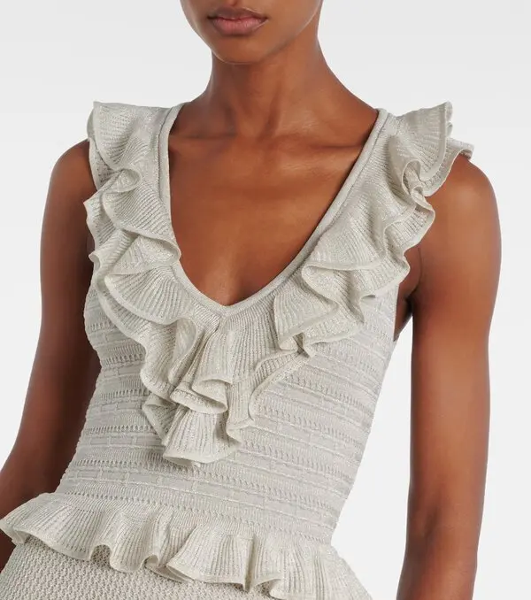 Zimmermann Metallic Frilled Maxi Dress