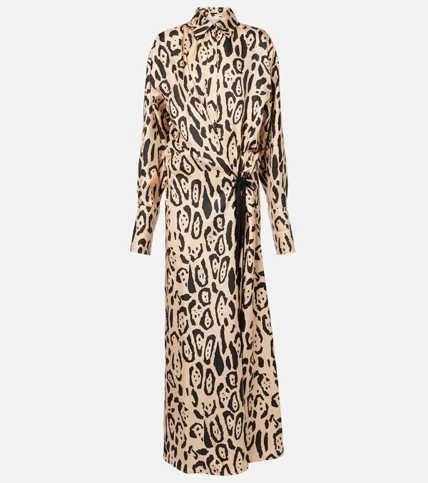 Sportmax Astoria Printed Silk Twill Gown - Multicoloured