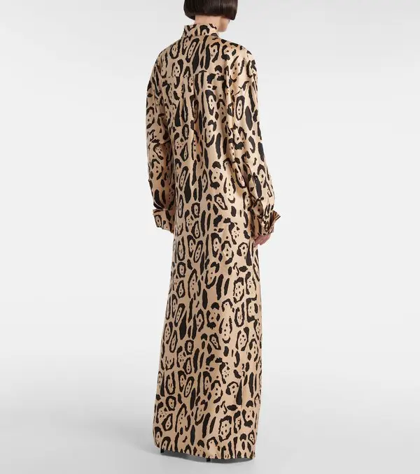 Sportmax Astoria Leopard Print Silk Gown