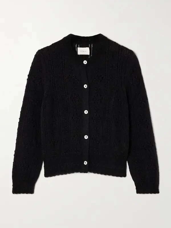 DÔEN Cassidy Pointelle-knit Alpaca-blend Cardigan