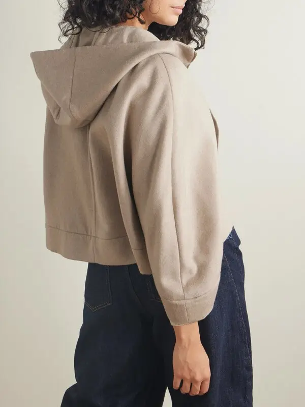 Max Mara Hooded Wool, Silk And Cashmere-blend Jacket