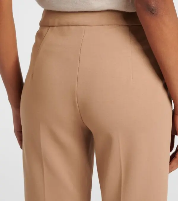 Max Mara Pegno Jersey Slim Fit Trousers - Brown