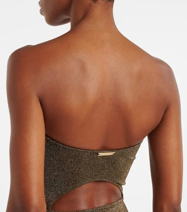 ALEXANDRA MIRO Anya Cut Out Lame Swimsuit