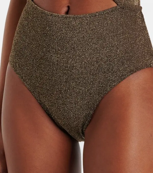 ALEXANDRA MIRO Anya Cut Out Lame Swimsuit