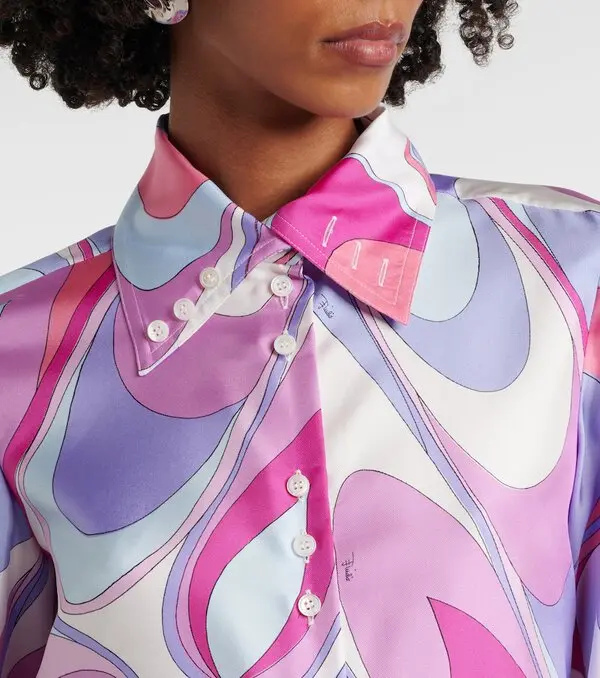 Emilio Pucci Printed Cropped Silk Shirt