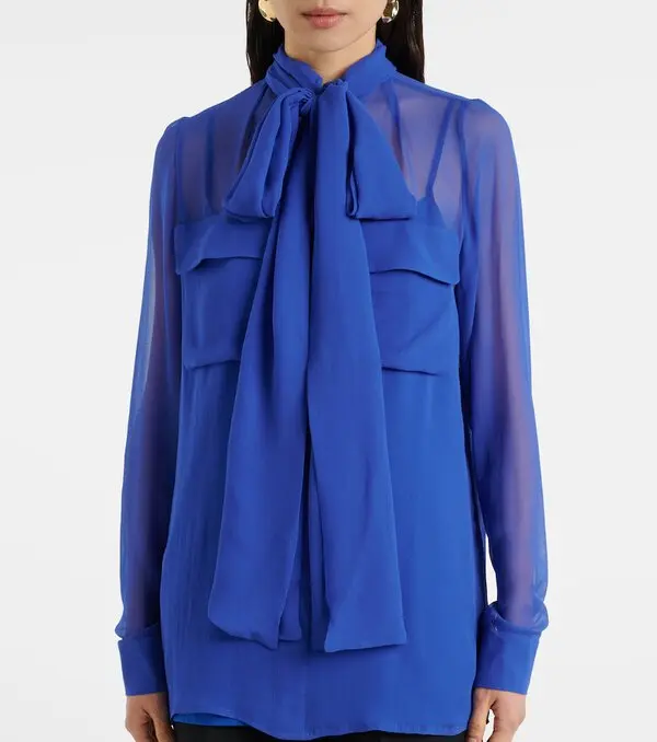Costarellos Silk Georgette Blouse
