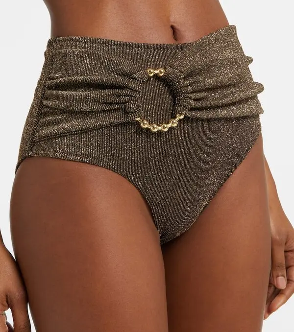 ALEXANDRA MIRO Dorit High-rise Bikini Bottoms - Gold