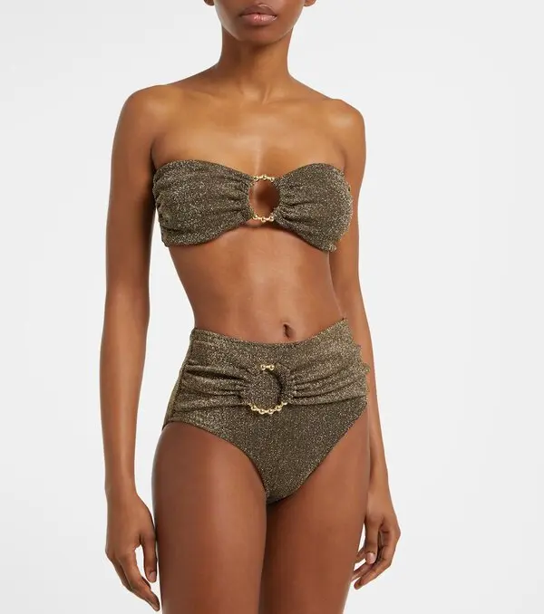ALEXANDRA MIRO Dorit High-rise Bikini Bottoms - Gold