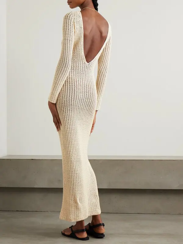 Escvdo Misha Crocheted Cotton Maxi Dress