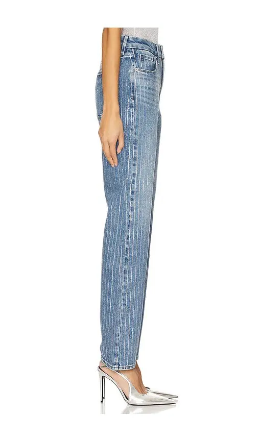 Good American Rhinestone Embellished Denim Trousers