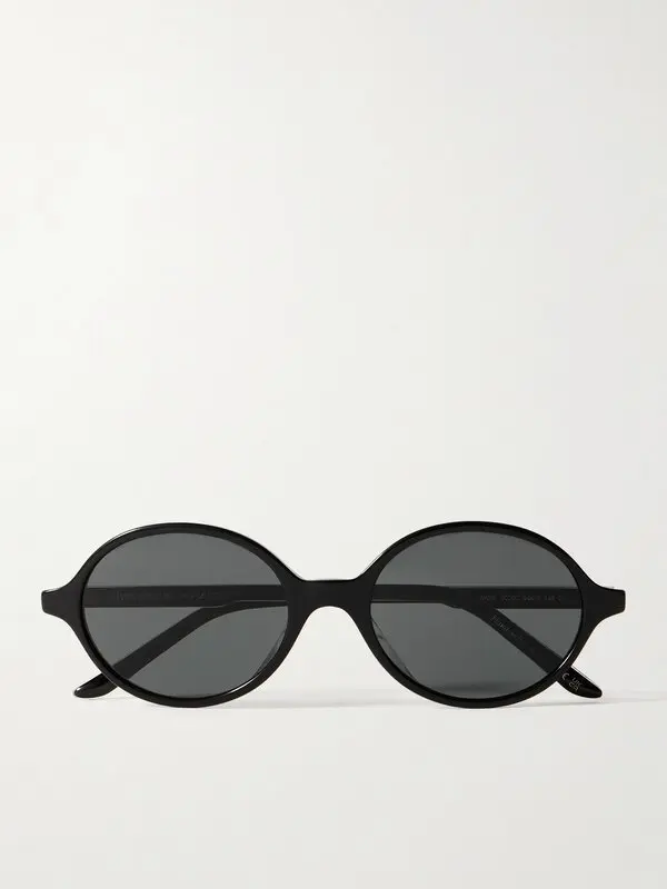 Oliver Spencer X Khaite Round-frame Acetate And Gold-tone Sunglasses - Black