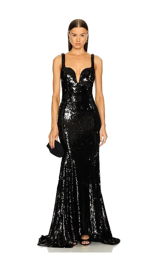MICHAEL COSTELLO X Revolve Loren Gown - Black