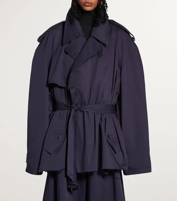 Balenciaga Oversized Cropped Trench Coat