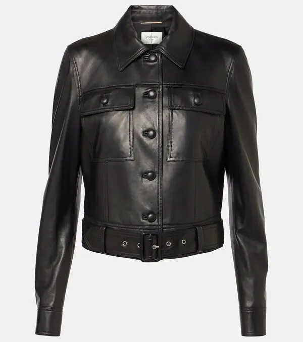 Saint Laurent Cropped Leather Jacket