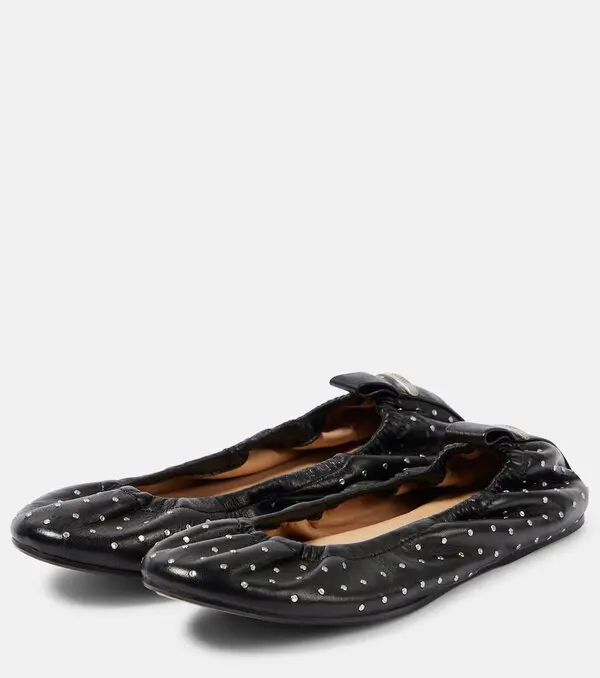 Isabel Marant Étoile Belna Embellished Leather Ballet Flats