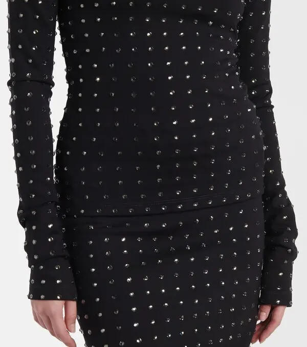 Sportmax Negus Crystal-embellished Top - Black