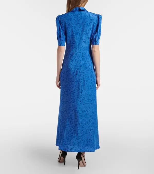 Alessandra Rich Polka-dot Silk Maxi Dress