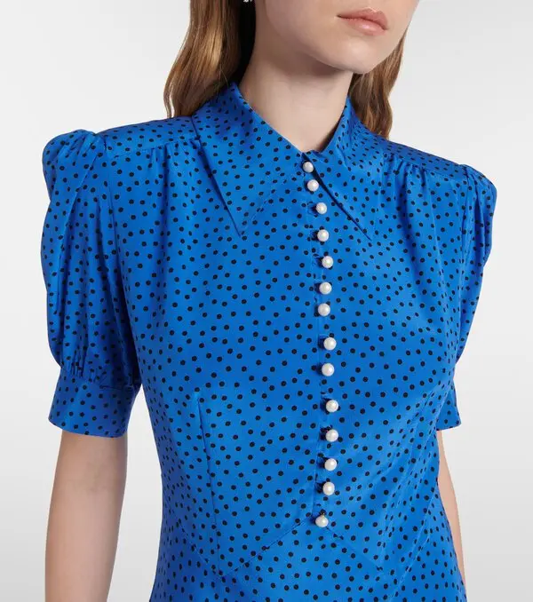 Alessandra Rich Polka-dot Silk Maxi Dress