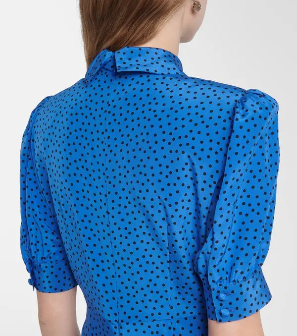 Alessandra Rich Polka-dot Silk Maxi Dress