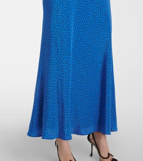 Alessandra Rich Polka-dot Silk Maxi Dress