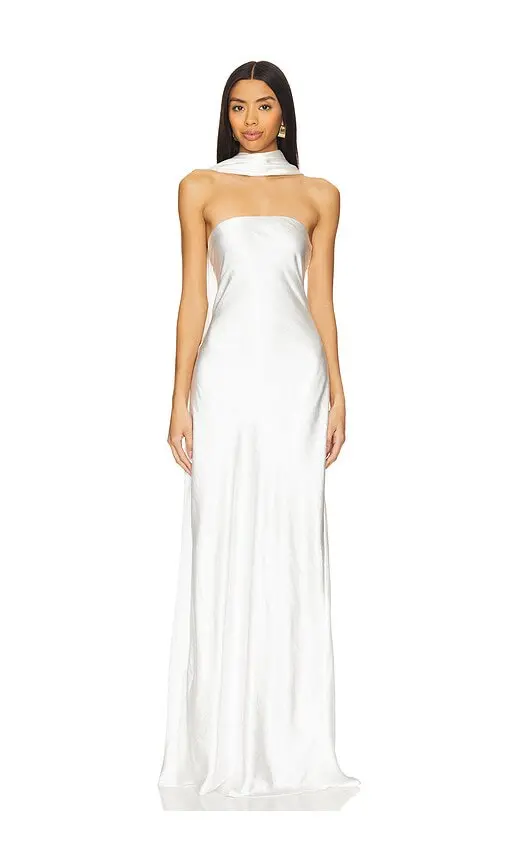 Misha Collection Lilia Sash Neck Maxi Dress - Ivory