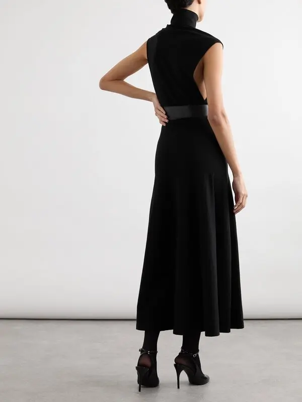Alaïa Belted Wool-blend Turtleneck Midi Dress