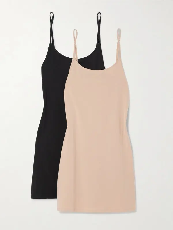 Skin Ginny Set Of Two Stretch Organic Pima Cotton-jersey Tanks - Multi
