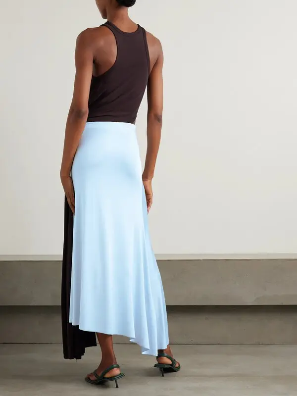 Victoria Beckham Embellished Two-tone Cutout Jersey Midi Dress