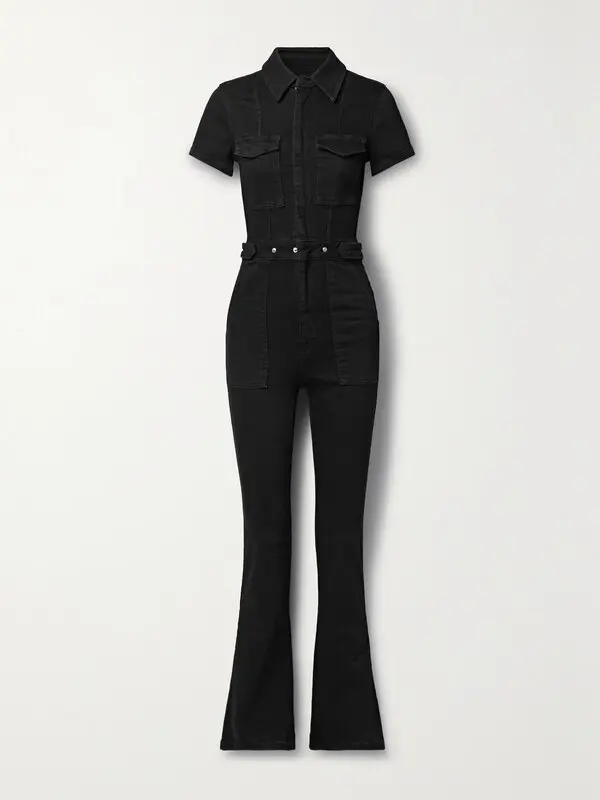 Good American Fit For Success" Denim Stretch Jumpsuit - Black