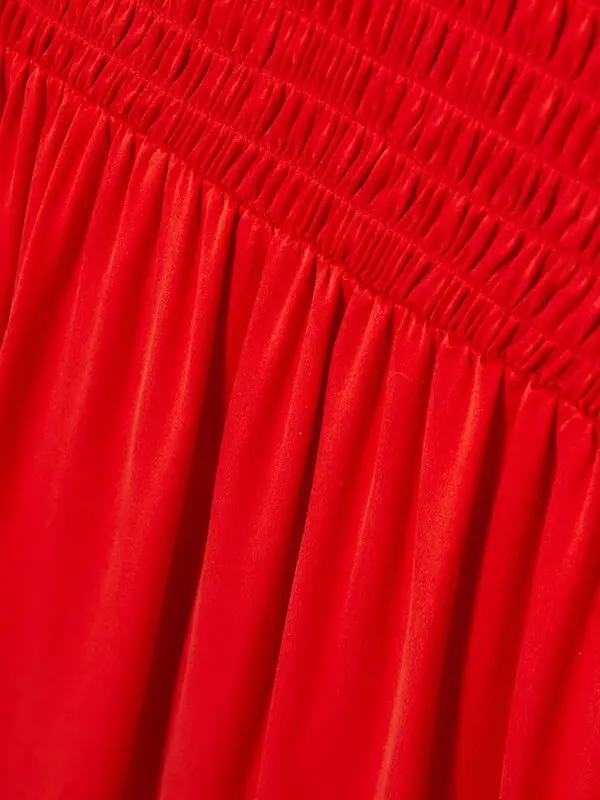 Tove Mahaney Smocked Silk Midi Dress