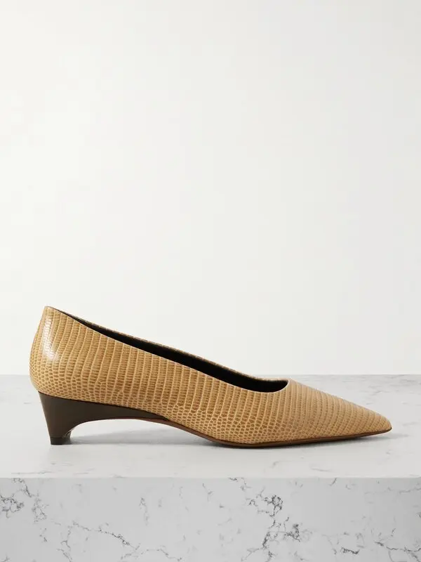 NEOUS Taika Lizard-effect Leather Pumps - Neutrals
