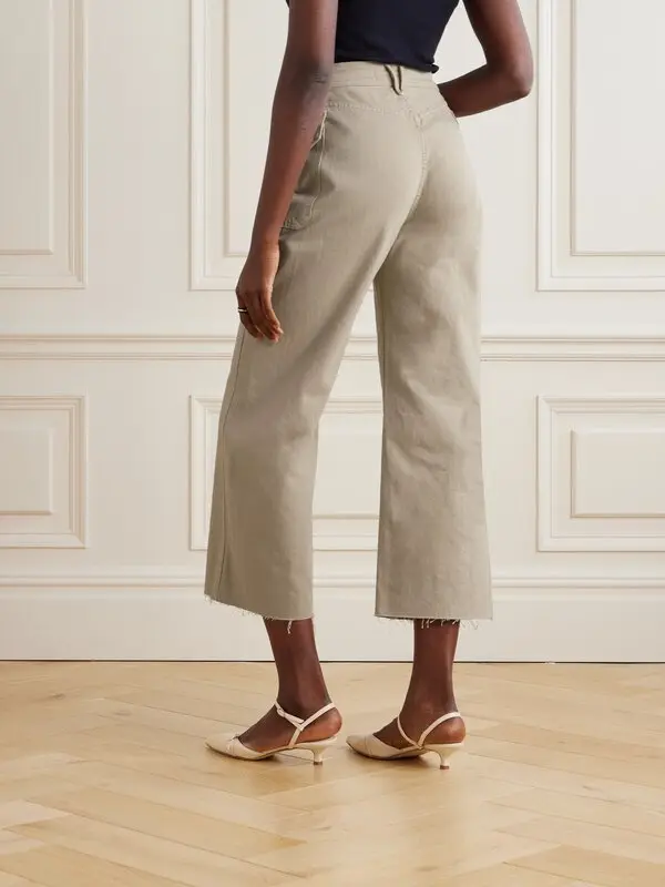 Veronica Beard Taylor Cropped High-rise Wide-leg Jeans With Cargo Pockets - Neutrals