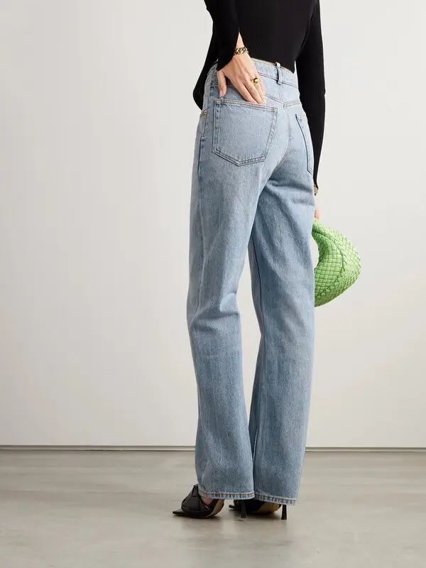Alexander Wang Nameplate Embellished Mid-rise Straight-leg Jeans