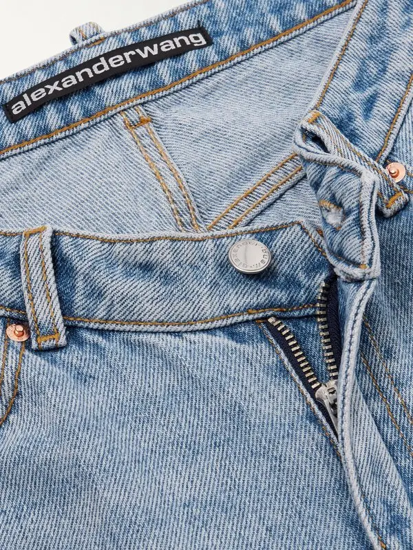 Alexander Wang Nameplate Embellished Mid-rise Straight-leg Jeans