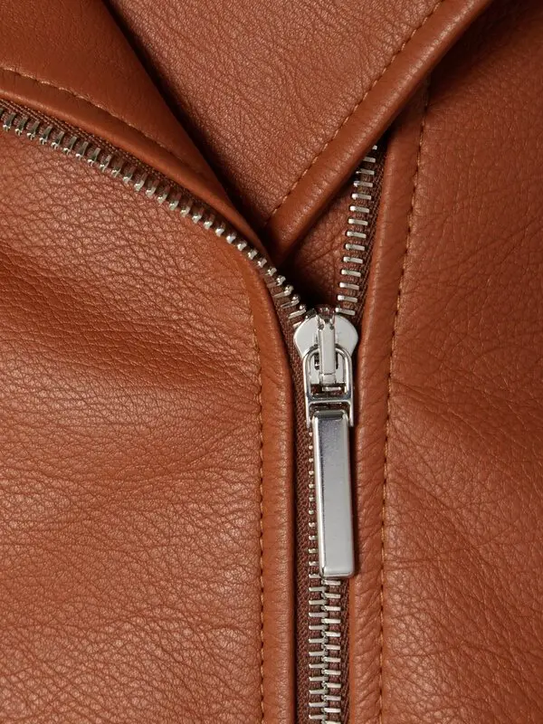 Rosetta Getty Textured Leather Biker Jacket