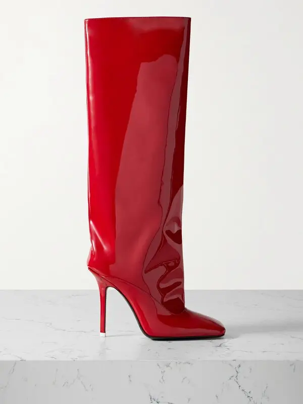 Attico Sienna Patent-leather Knee Boots