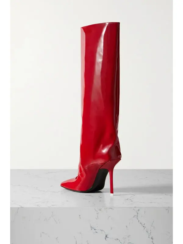 Attico Sienna Patent-leather Knee Boots