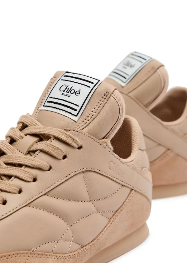 Chloé Kick Paneled Leather Sneakers