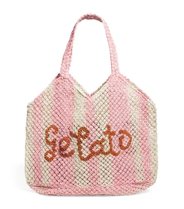 THE JACKSONS Jute Gelato Tote Bag - Pink