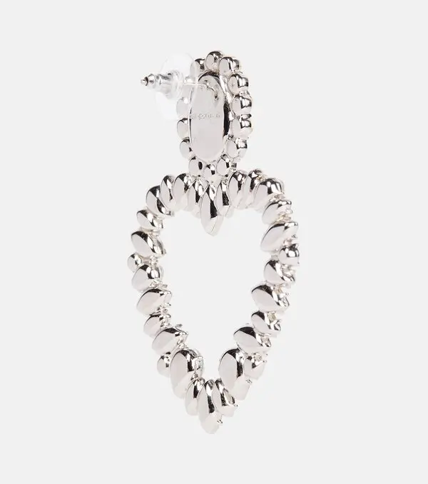 SELF-PORTRAIT Crystal Heart Drop Earrings