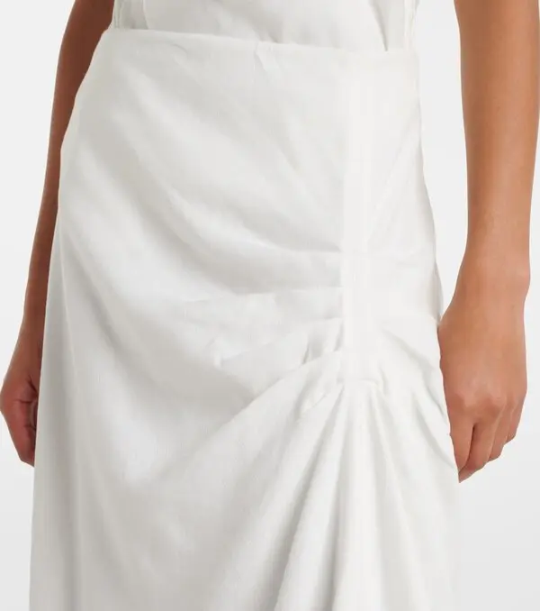 SIR. Dorian Ruched Linen-blend Maxi Skirt