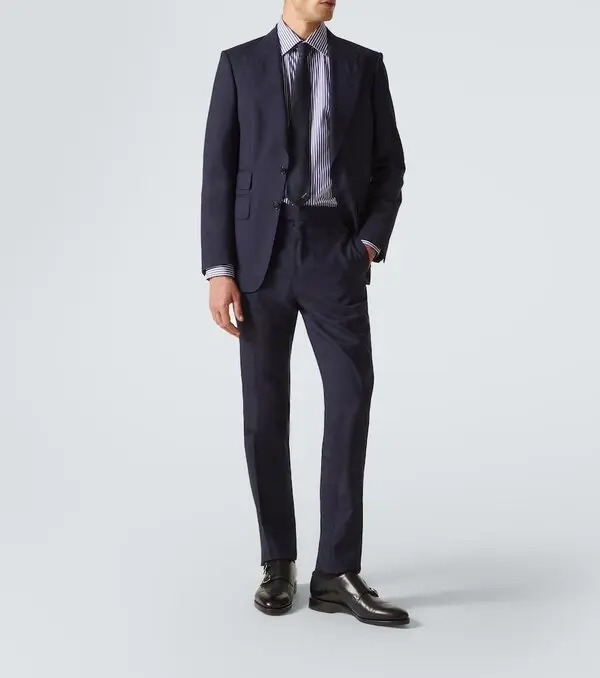 Zegna Striped Cotton Shirt - Blue